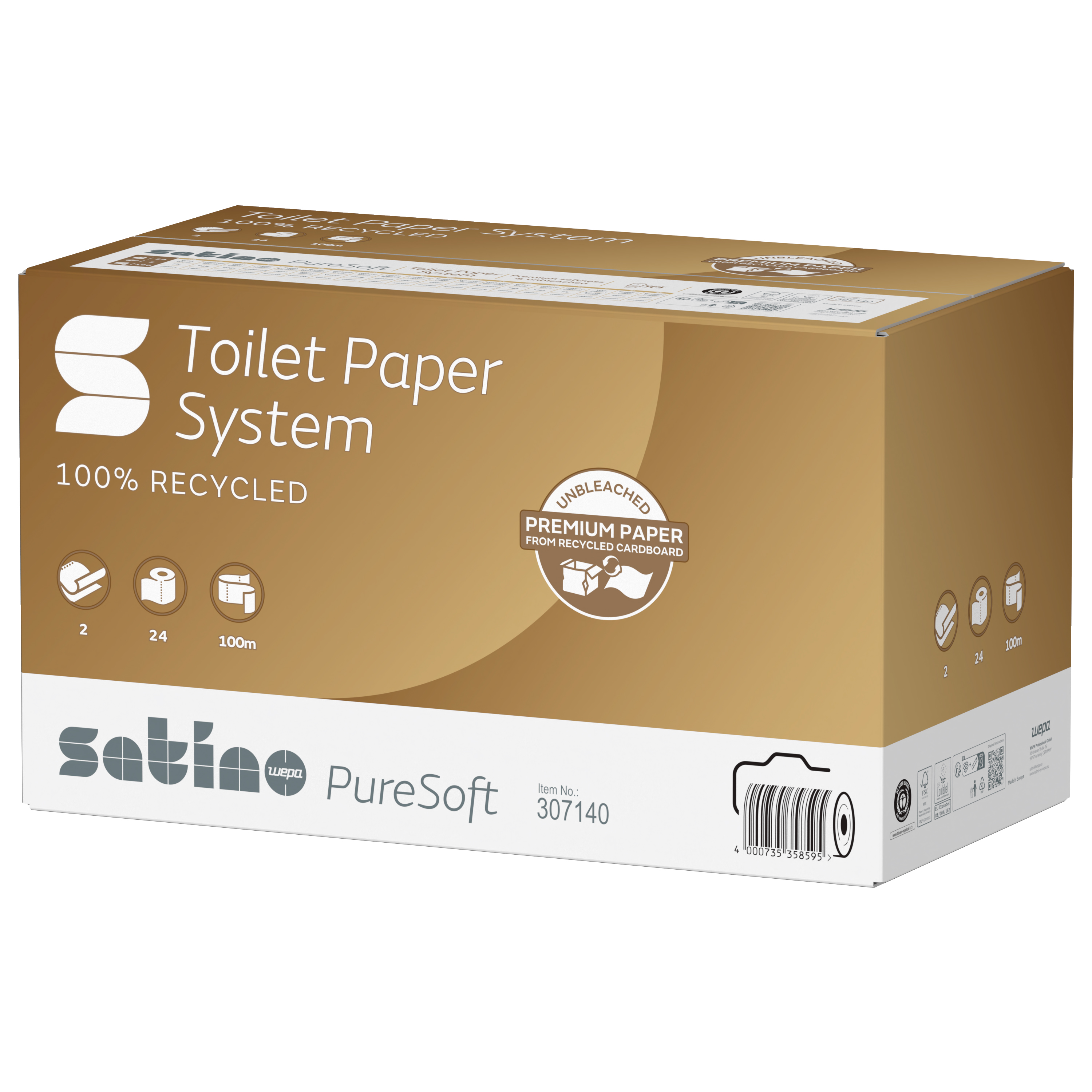 Satino PureSoft toilet papir 2 l system | Virena ApS